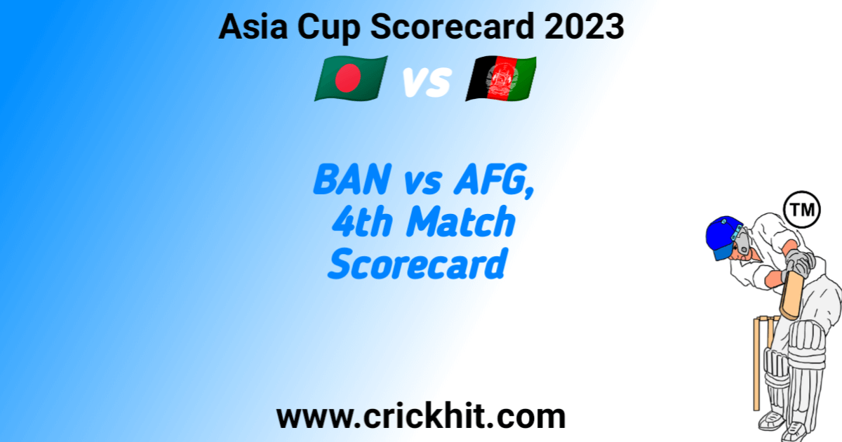 Bangladesh Vs Afghanistan 4th Odi Match Asia Cup Scorecard 2023 Ban