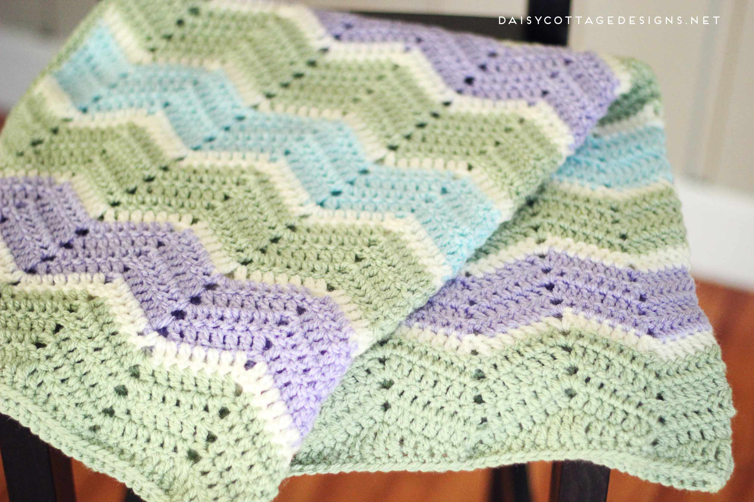 Free Crochet Ripple Afghan Pattern Easy Chevron Blanket Crochet Pattern