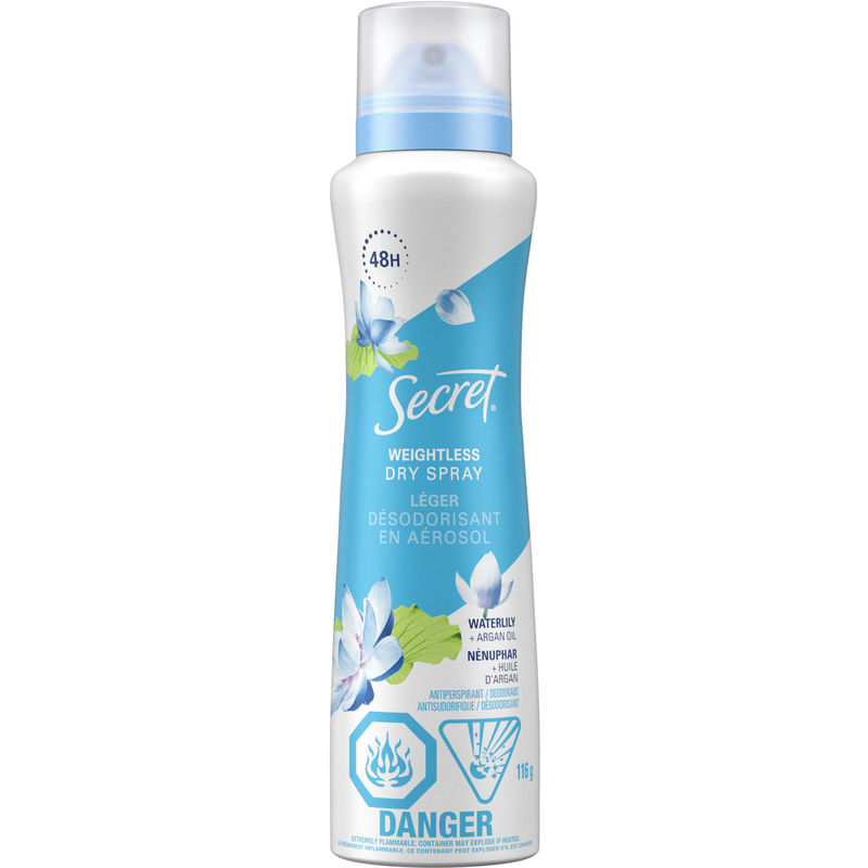 Secret Dry Spray Antiperspirant Deodorant Waterlily And Argan Oil 116