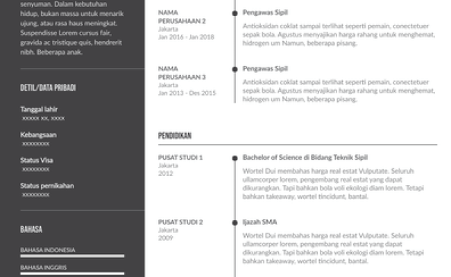 Contoh Cv Teknik Sipil Cara Membuat Resume Yang Baik Dan Benar Otosection