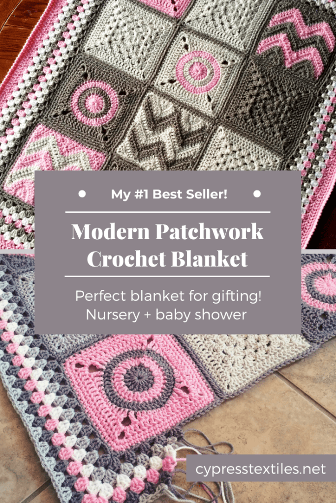 Modern Patchwork Blanket Best Selling Crochet Pattern Cypresstextiles