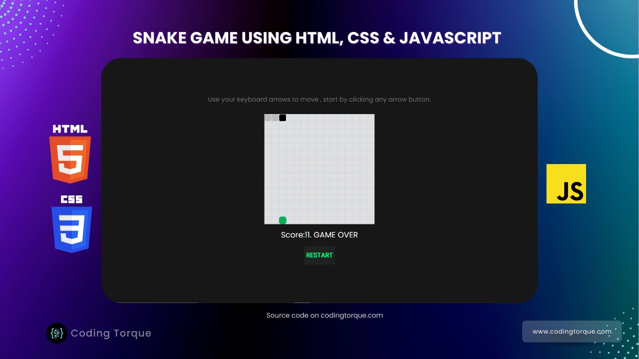 Create Snake Game Using Html Css And Javascript