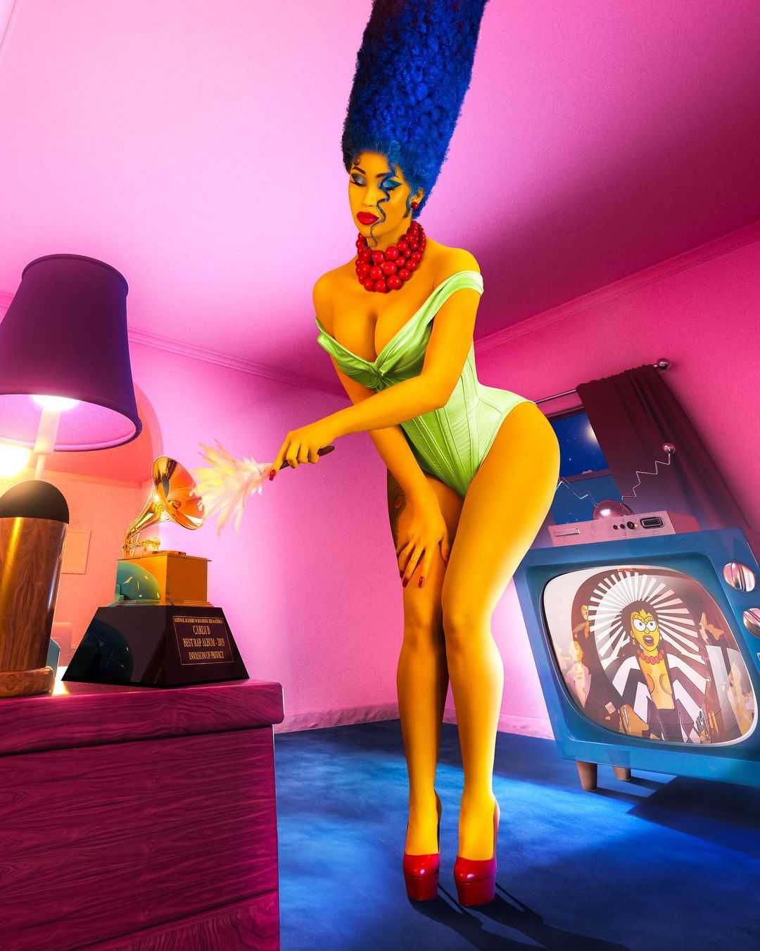 Los Simpson Cardi B Enamora Con Su Increíble Y Sexy Cosplay De Marge