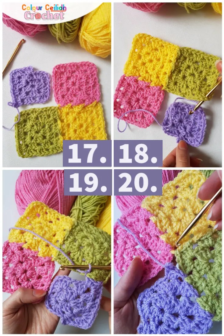 How To Join Granny Squares As You Go With A Flat Join Colour Ceilidh