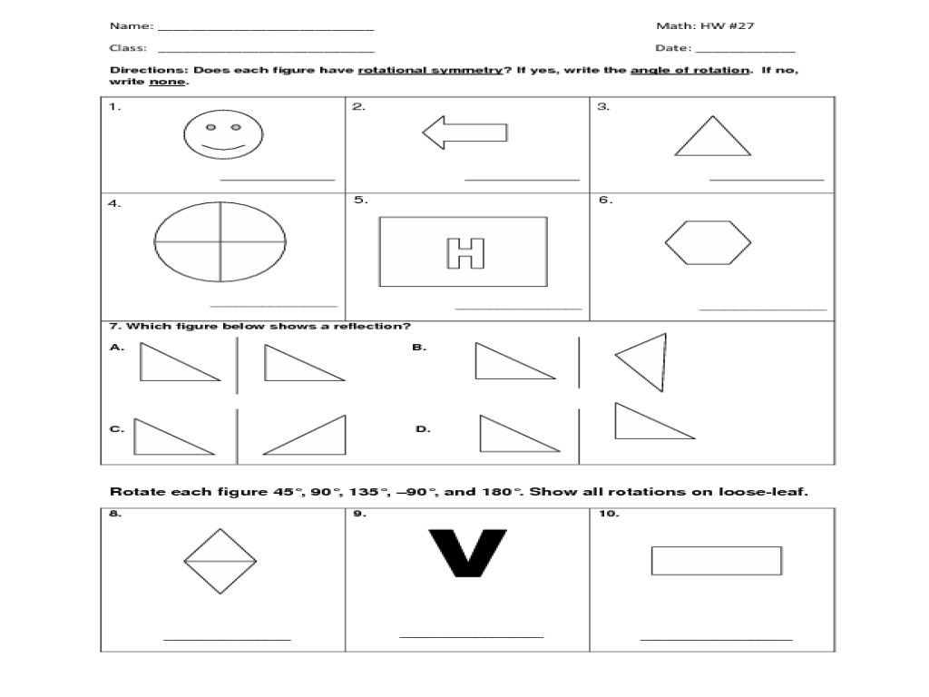 Lines Of Symmetry Worksheet 4th Grade