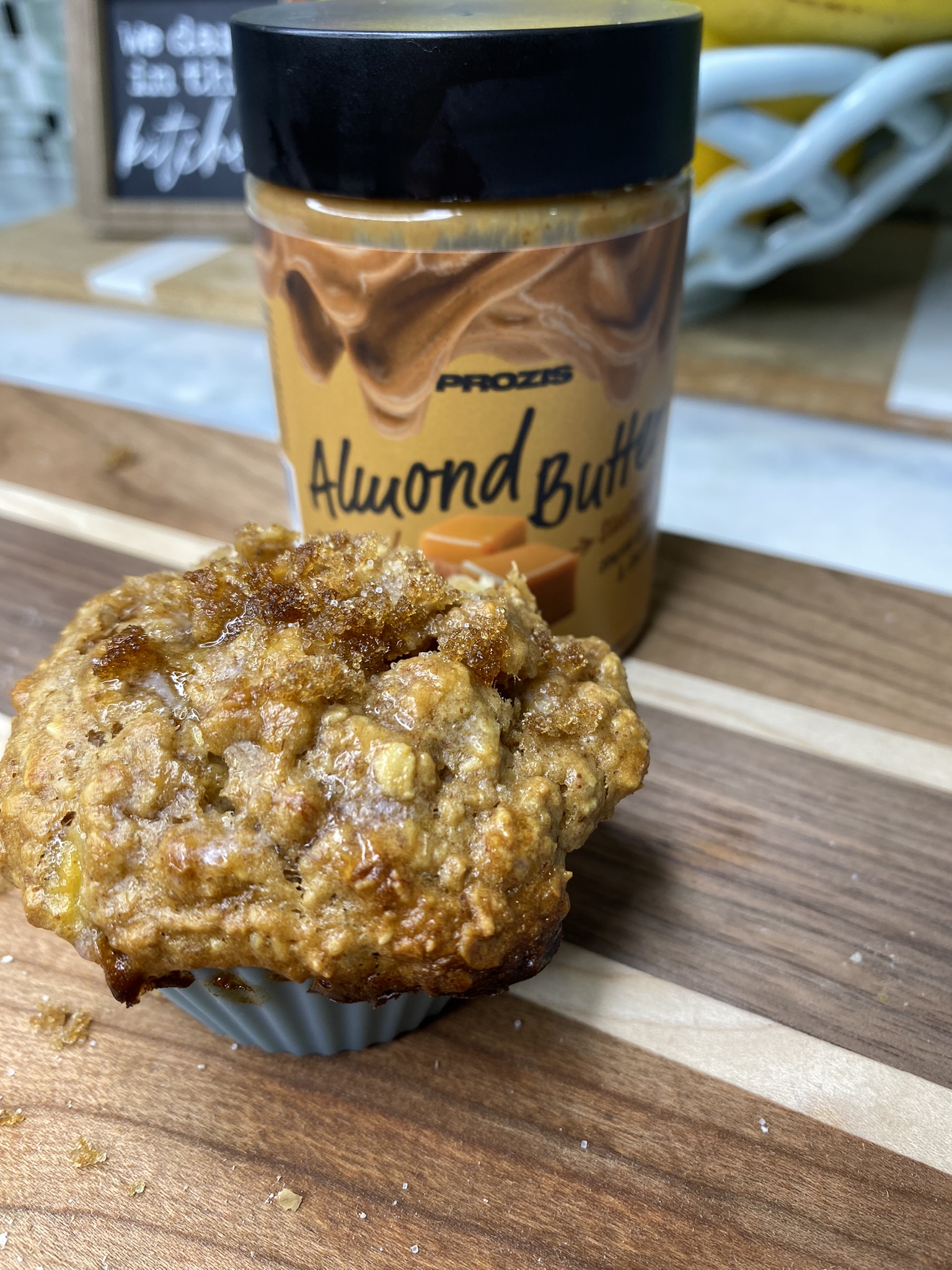 Almond Butter Banana Oat Muffins