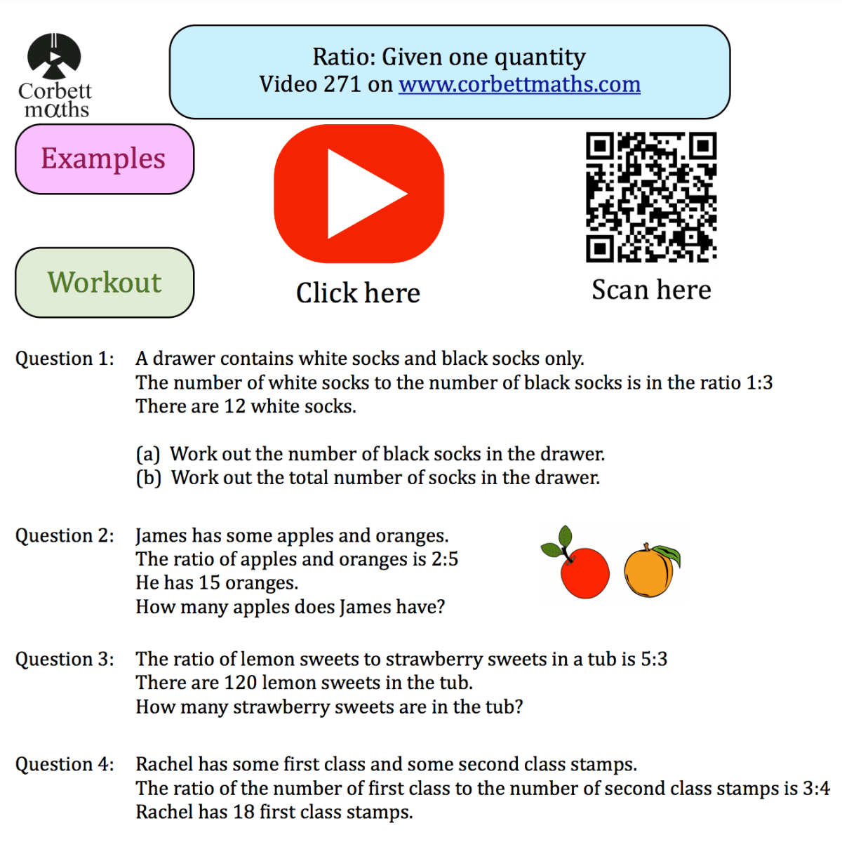 Ratio Given One Quantity Textbook Exercise Corbettmaths