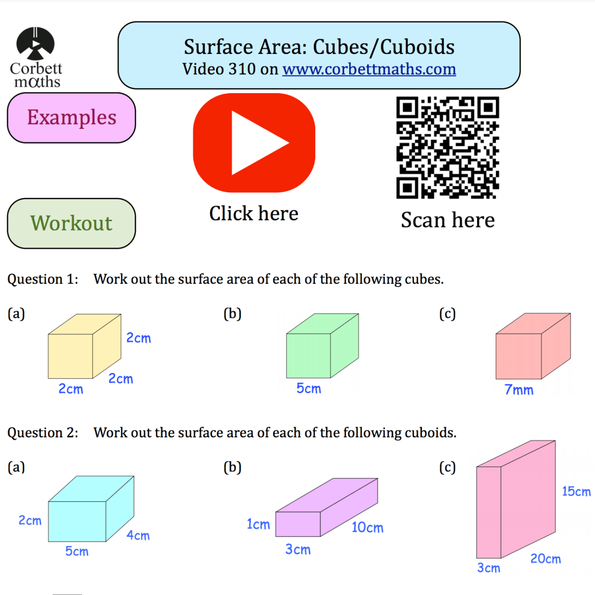 Surface Area Of A Cube Worksheet Printable Calendars At A Glance