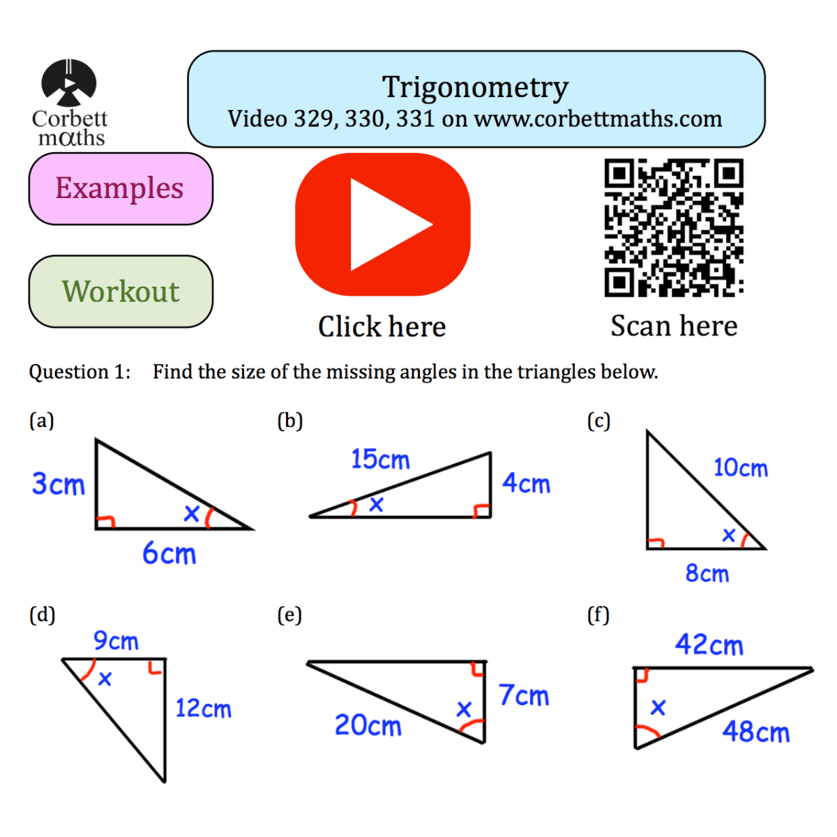 Corbett Maths Trigonometry Practice Questions Sara Dickermans Math