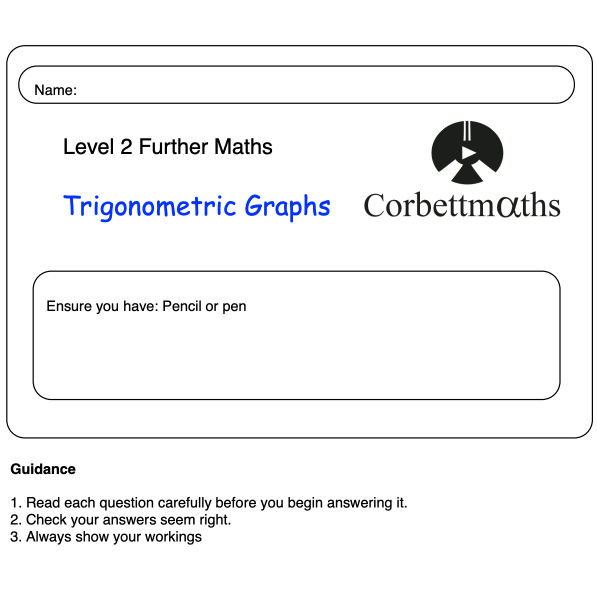 Fm Trigonometric Graphs Questions Corbettmaths