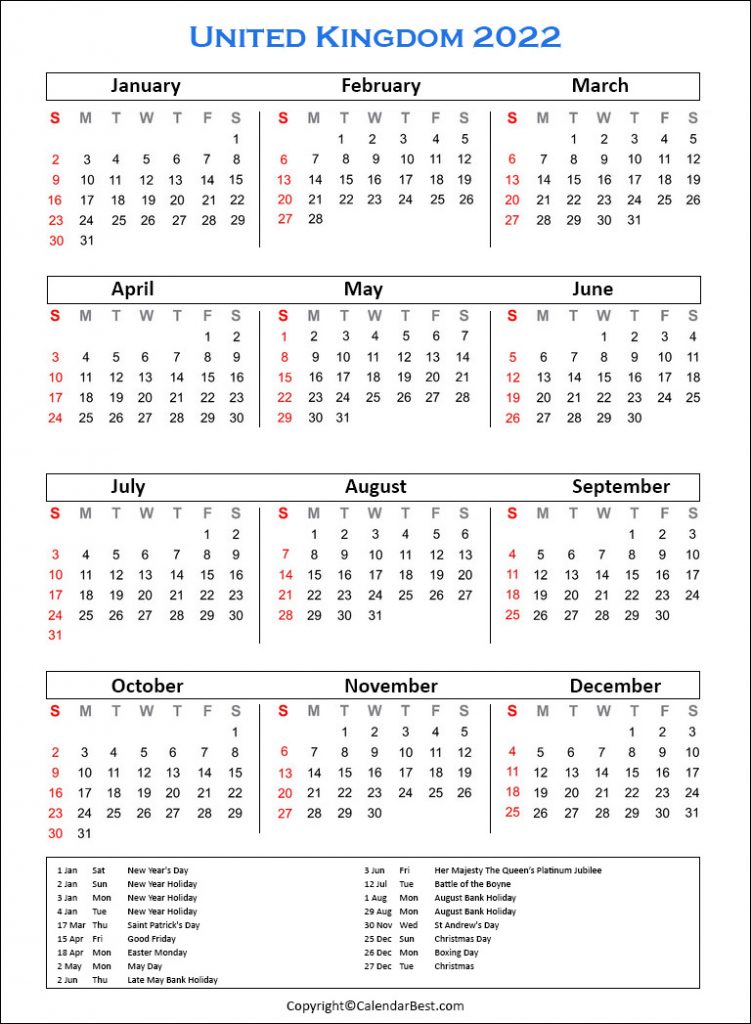 Calendar 2022 Uk Free Printable Microsoft Word Templates Calendar