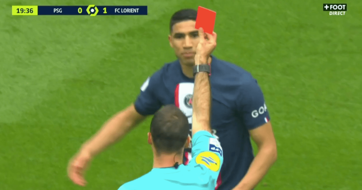 Psg Achraf Hakimi Connaît Sa Sanction Après Son Rouge Face à Lorient