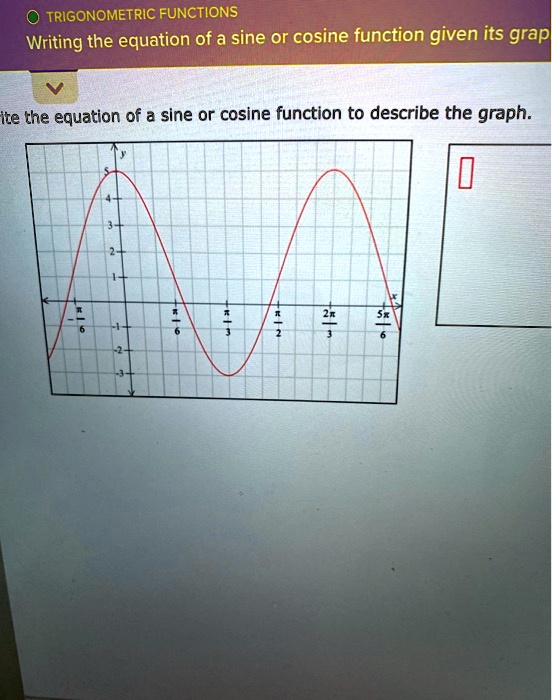 Writing The Equation Of A Sine Or Cosine Function Given Its Graph