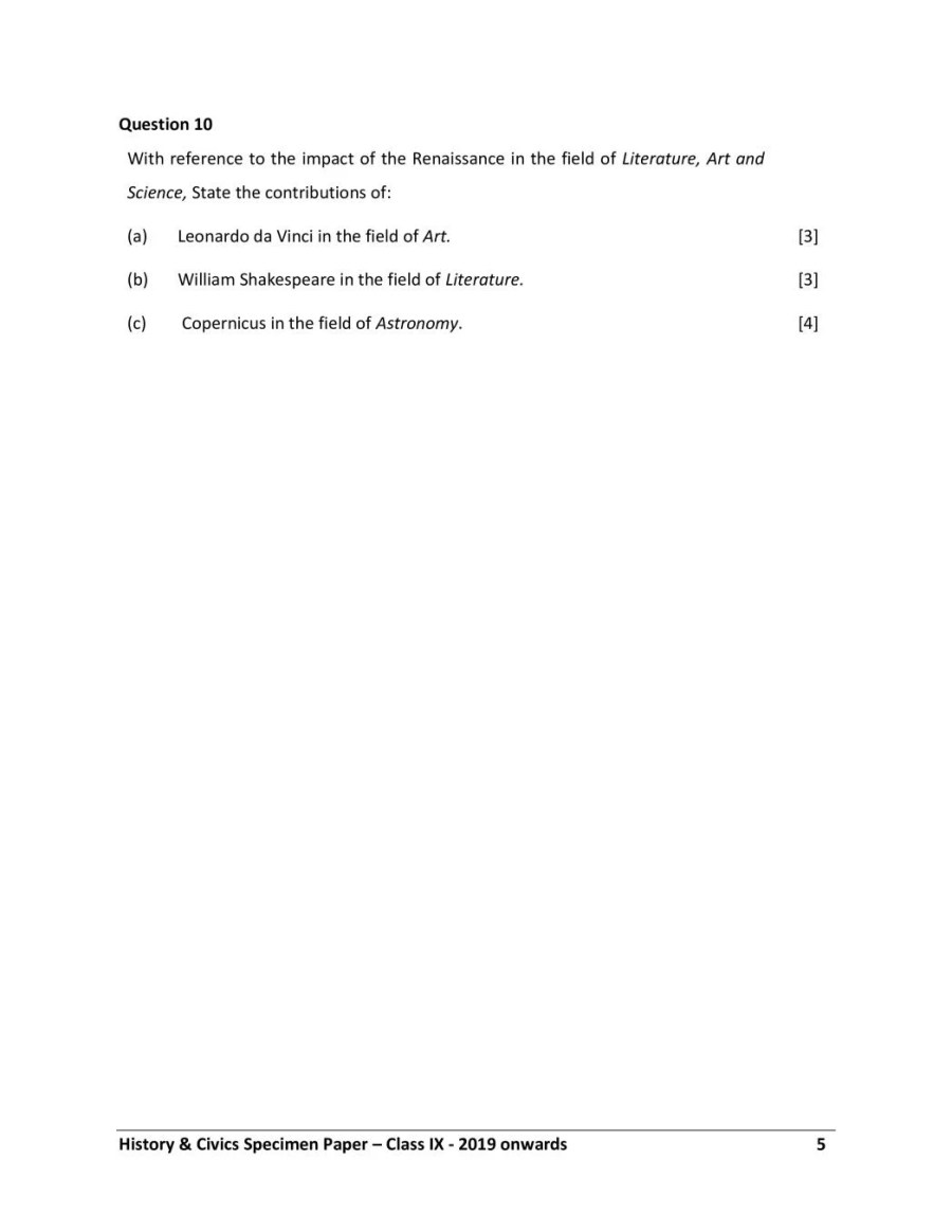 Icse Class 9 History And Civics Sample Paper 2024 Pdf Oneedu24