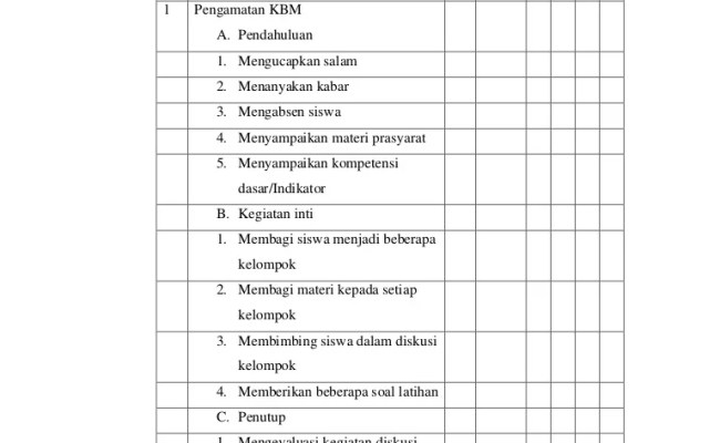 Contoh Instrumen Observasi Paud Janidpelajaran Riset