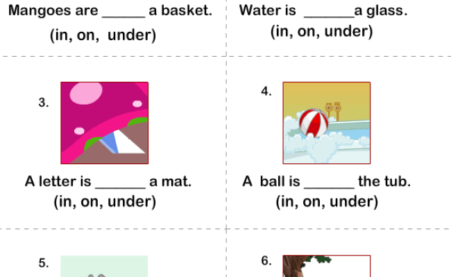 Prepositions Of Place In On Under Turtle Diary Worksheet Theme Loader