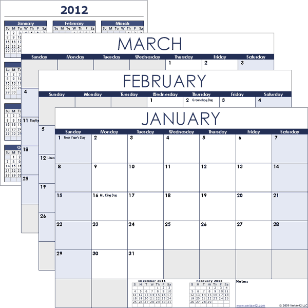 Vertex42 2022 2022 Printable Calendar Template Free Printable