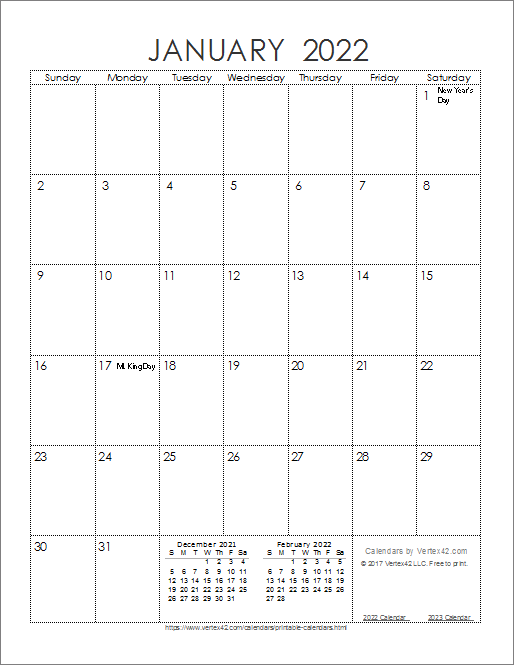 Kenyon Calendar 2022 Printable Word Searches