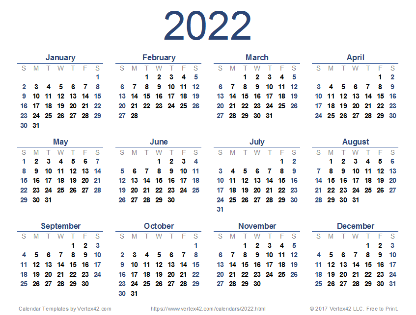 Printable Keyboard 2022 Calendar Strip