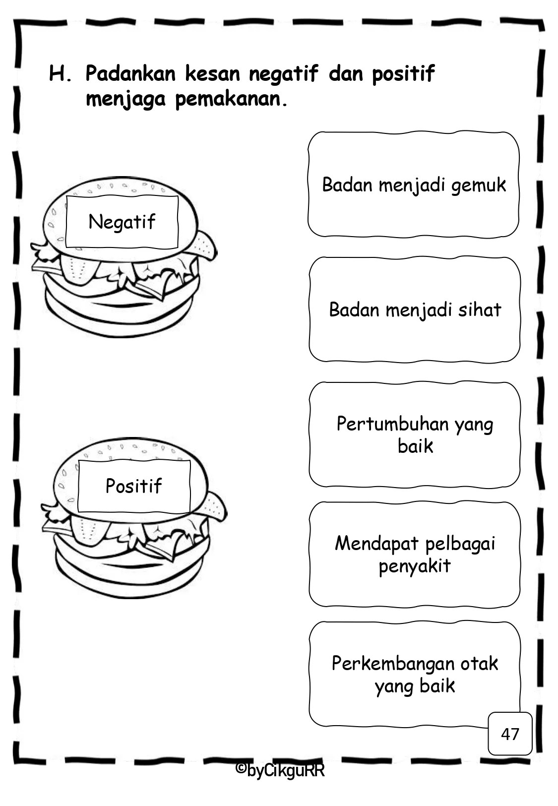 Lembaran Kerja Pendidikan Kesihatan Tahun 2 Penyalahgunaan Bahan