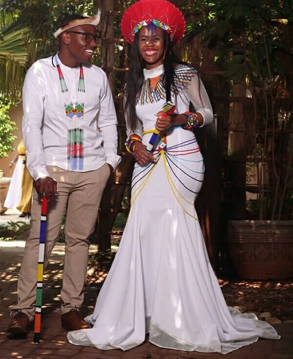 Clipkulture Couple In Modern Zulu Traditional Wedding Attire