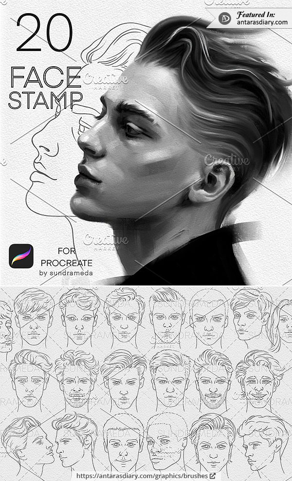 Face Procreate Brush Sets Graphics Antaras Diary