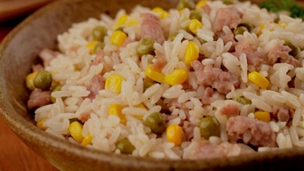 Receita De Arroz Com Linguiça Milho E Ervilha • Ana Maria Braga