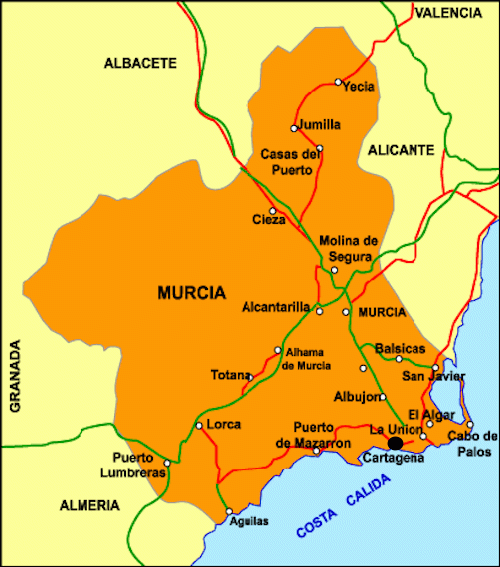 Lista 91 Foto Mapa De La Region De Murcia Con Sus Pueblos Alta