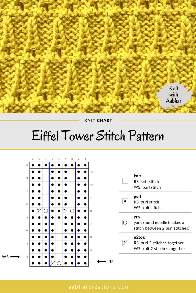 Eiffel Tower Stitch Pattern Knit With Aabhar Aabhar Creations