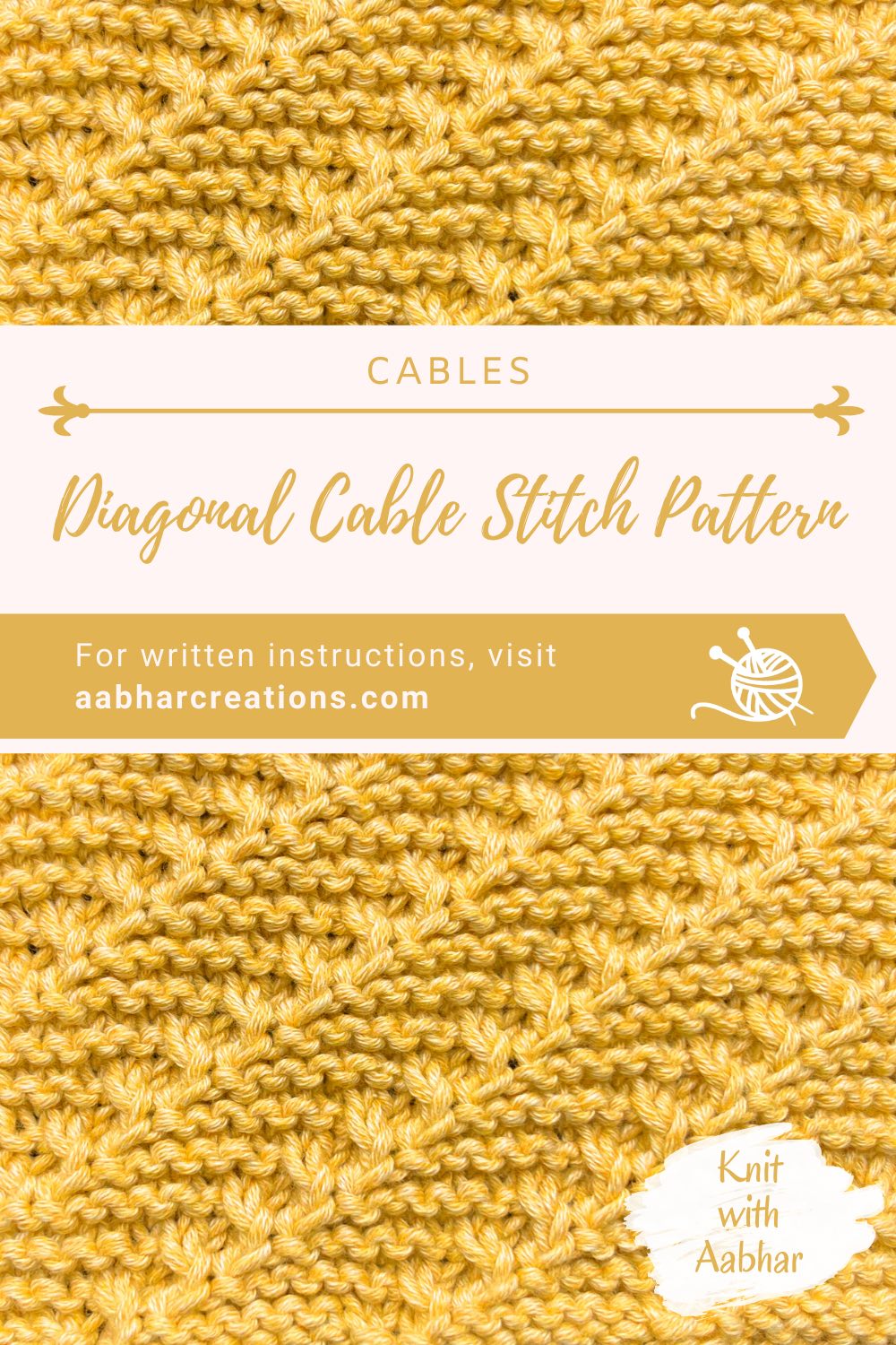 Diagonal Cable Stitch Pattern Knit With Aabhar Aabhar Creations