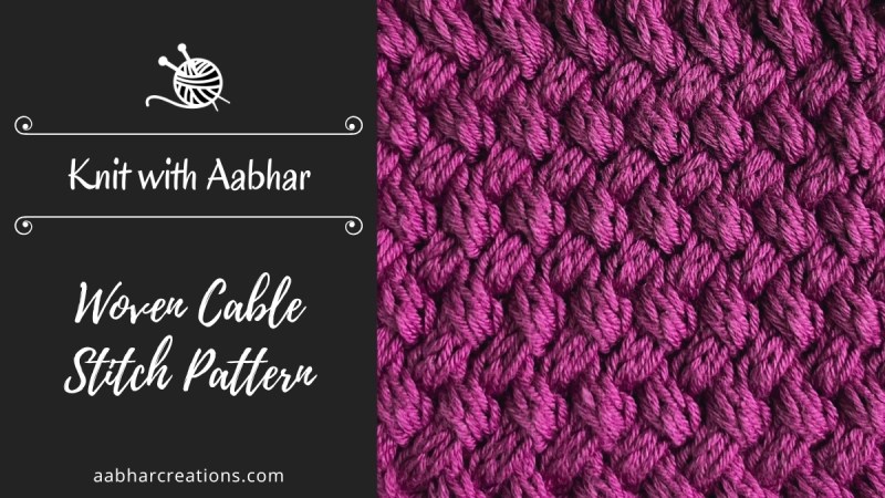 Woven Cable Stitch Pattern Knit With Aabhar Aabhar Creations