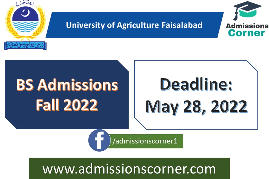 University Of Agriculture Faisalabad Bs Admissions Fall 2022