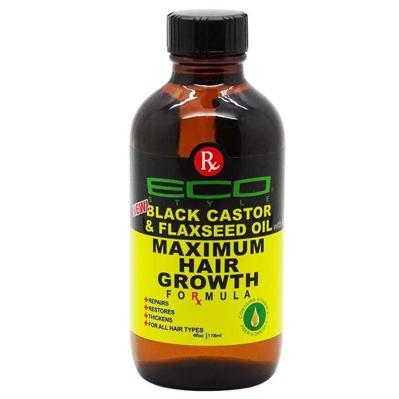 Eco Black Castor And Flaxseed Oil Maximum Hair Growt Afro European Beaute