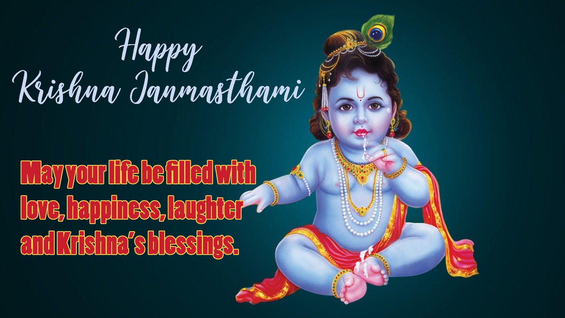 Happy Krishna Janmashtami Image With Short Messages Allpicts