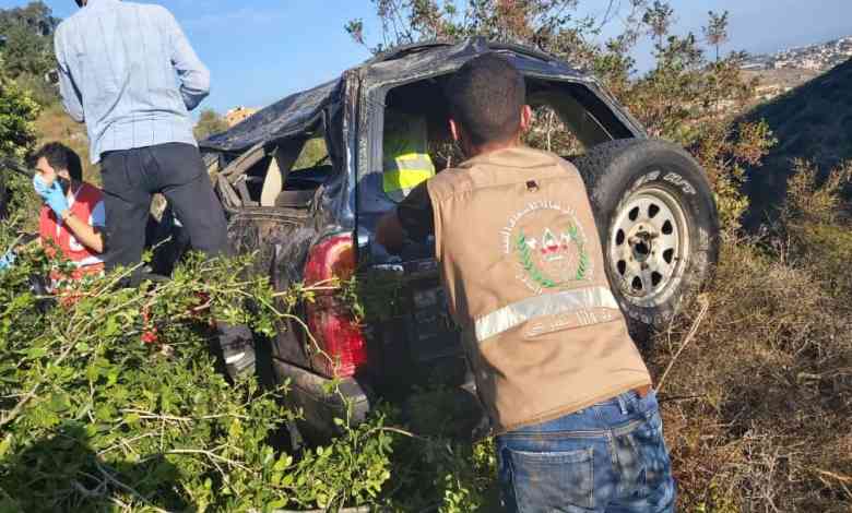 بالصور حادث سير مروع على طريق كفرا يوقع إصابات حرجة موقع السكسكية