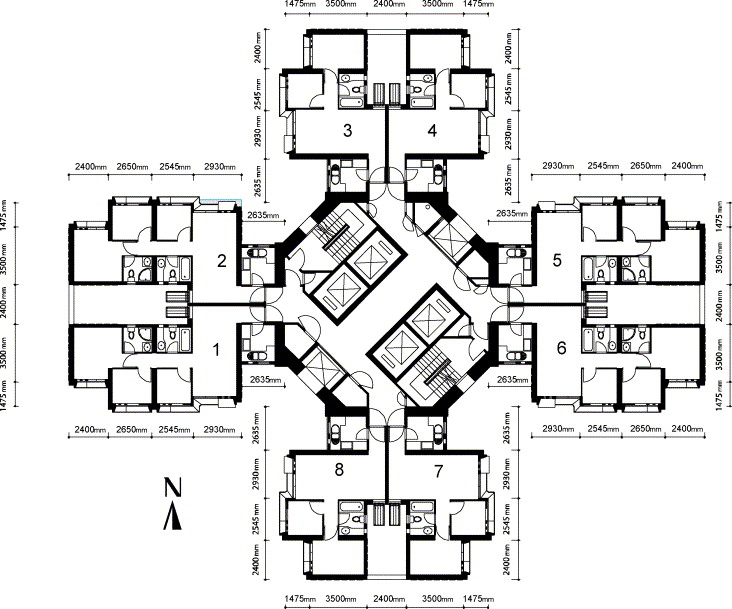 Residential High Rise Apartment Building Floor Plans