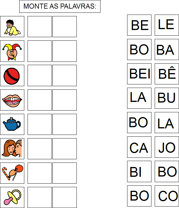 InclusÃo Junte As SÍlabas Para Formar As Palavras