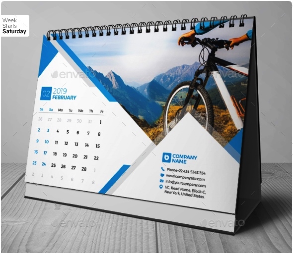 Template Desain Kalender Meja 2019 Psd Ai Indesign Id