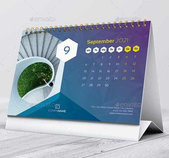 2021 Template Desain Kalender Meja Premium Envato Download