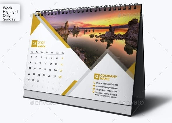 2021 Template Desain Kalender Meja Premium Envato Download