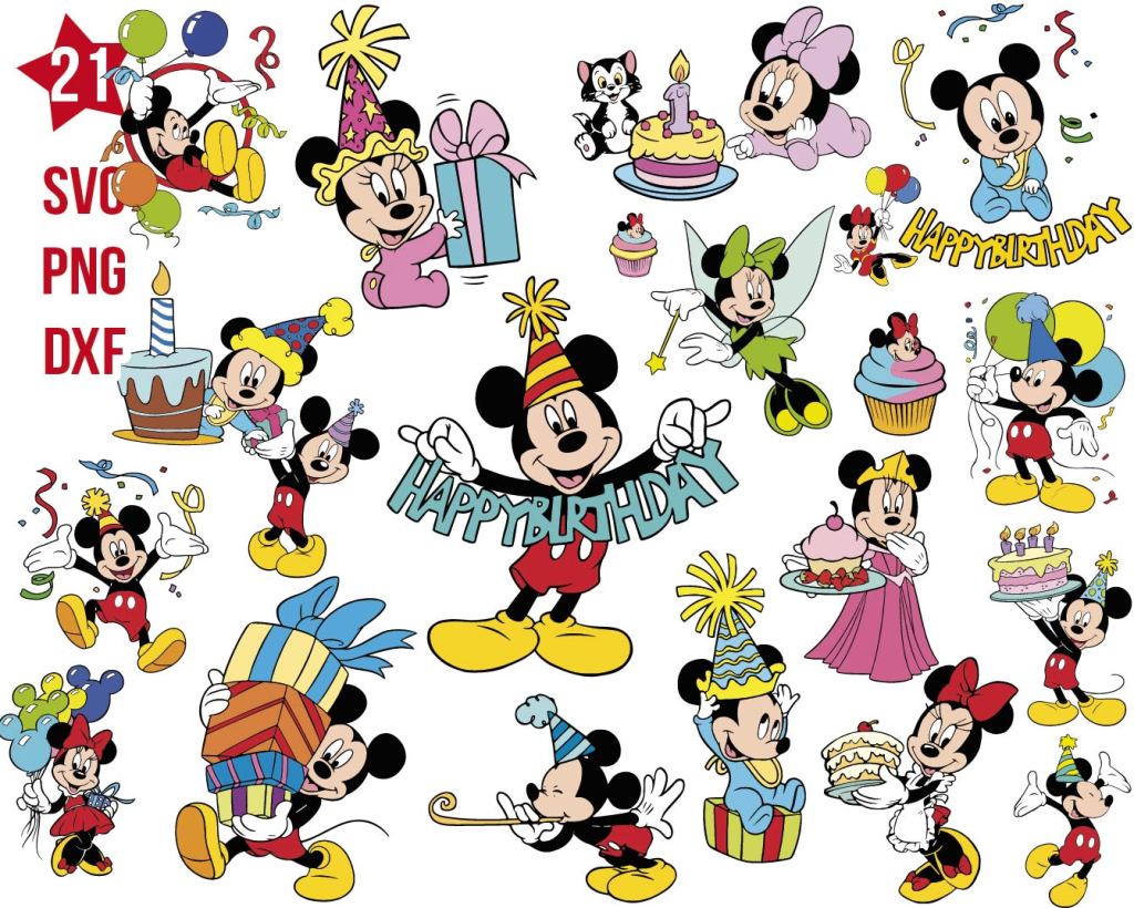 Disney Birthday Svg Mickey And Minnie Birthday Svg Png Mickey And