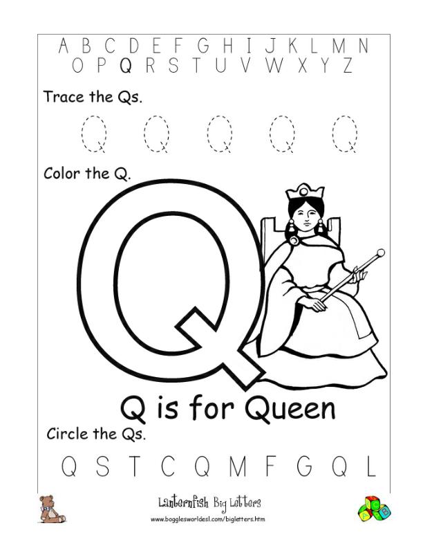 Free Letter Q Tracing Worksheets Lowercase Letter Q Tracing