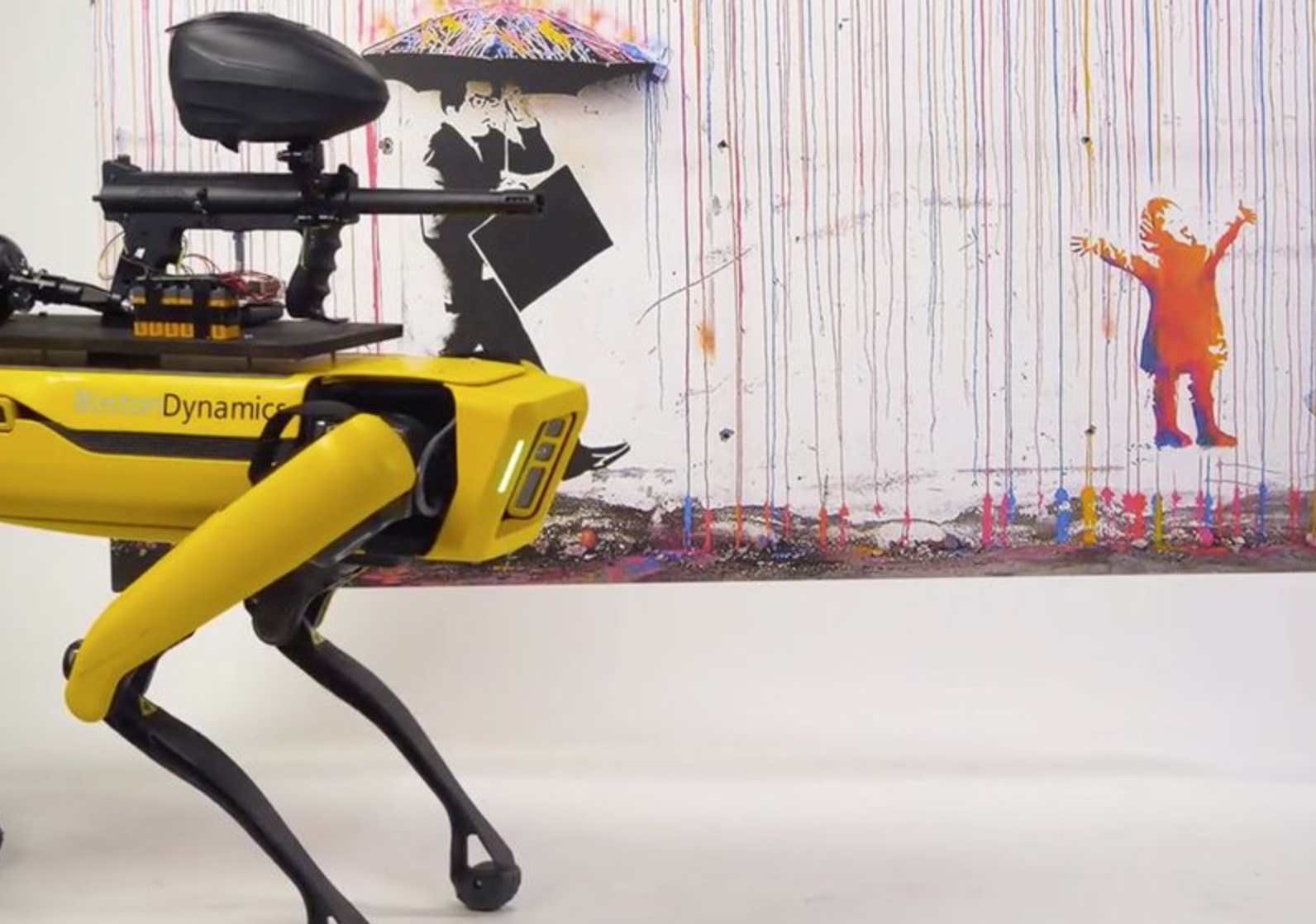 Artists Outfitted Robot Dog Spot With A Paintball Gun In Commentary On