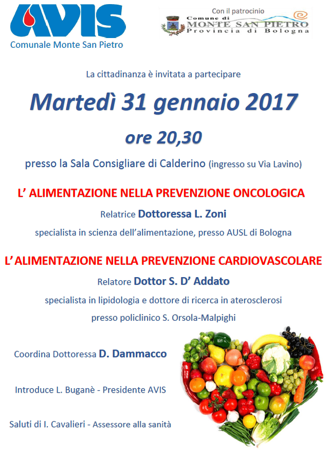 Alimentazione E Prevenzione Avis Provinciale Bologna