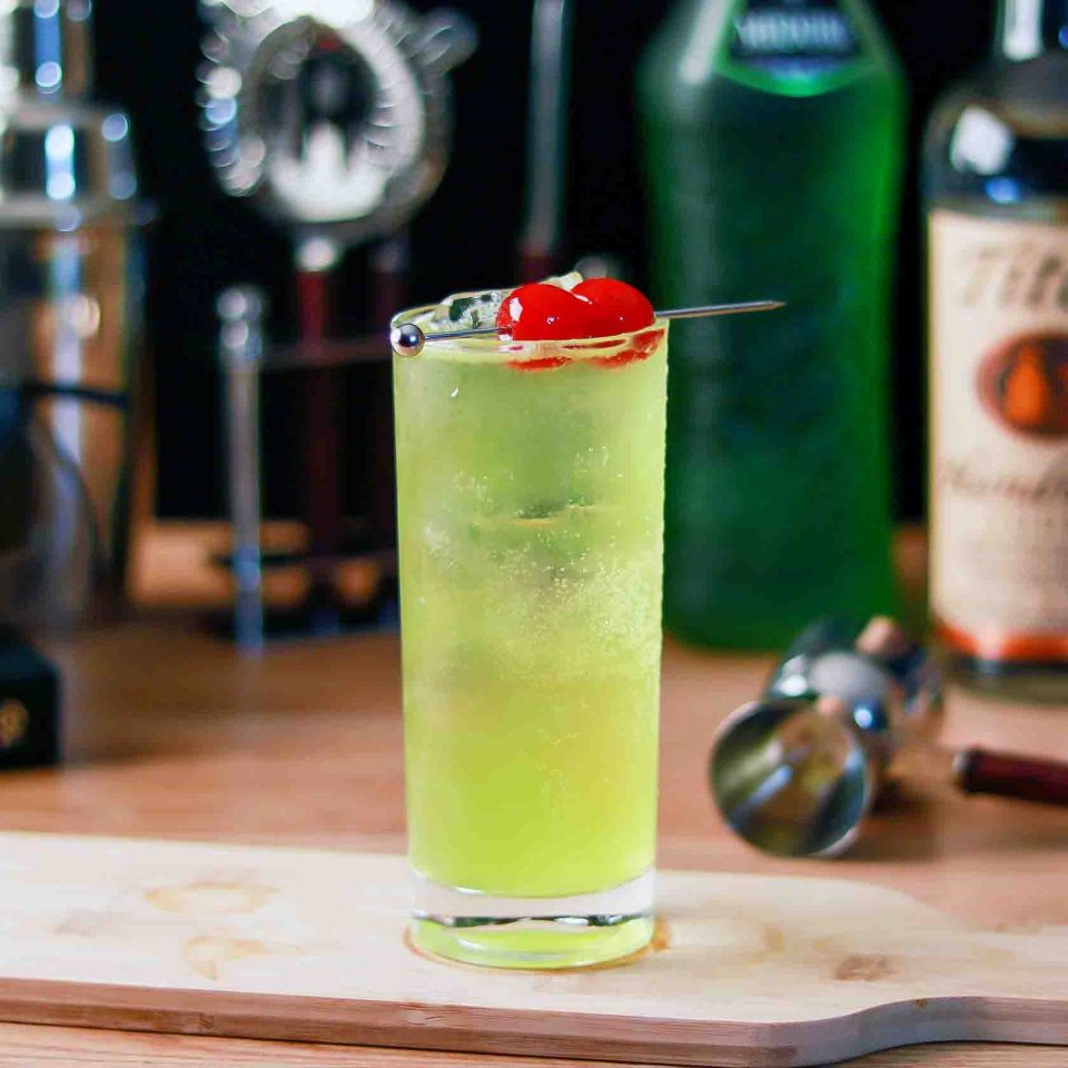 Classic Midori Sour Booze On The Rocks