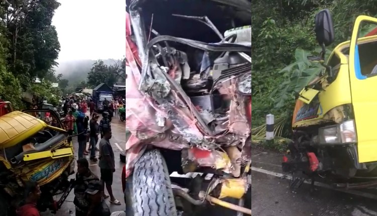 Kronologi Adu Banteng Truk Trailer Dengan Truk Engkel Di Jalan Magelang