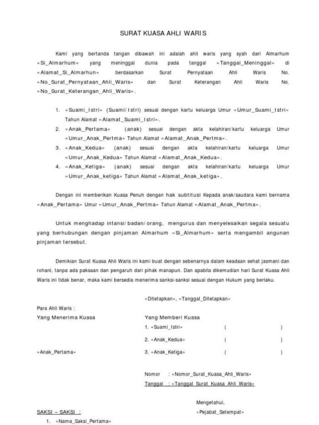 10 Contoh Surat Kuasa And Format Cara Membuat Yang Benar √