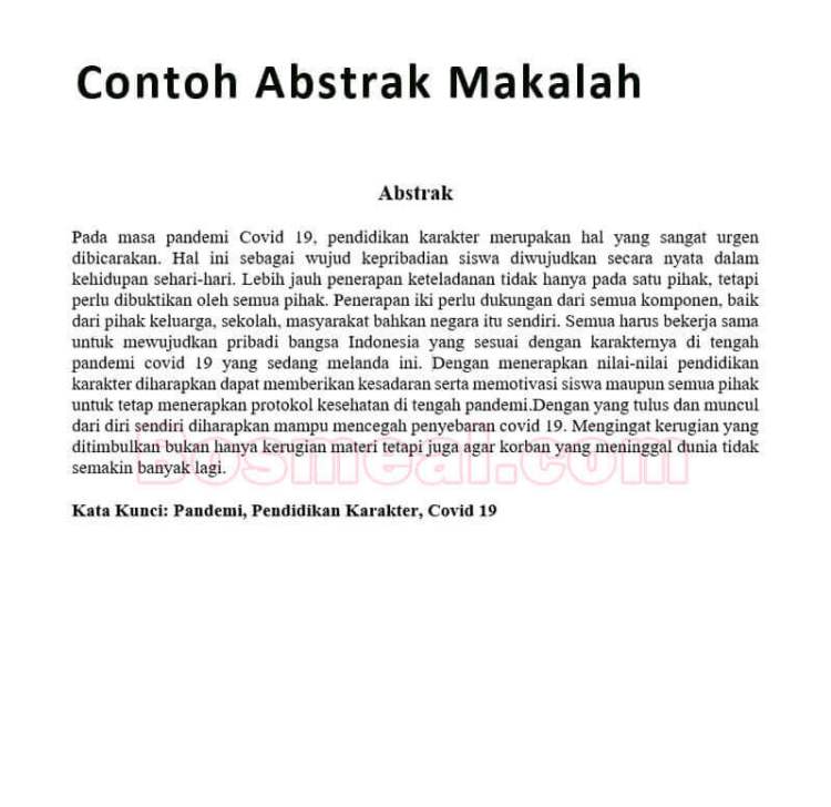 8 Contoh Abstrak Skripsi Karya Ilmiah Jurnal Penelitian And Tesis