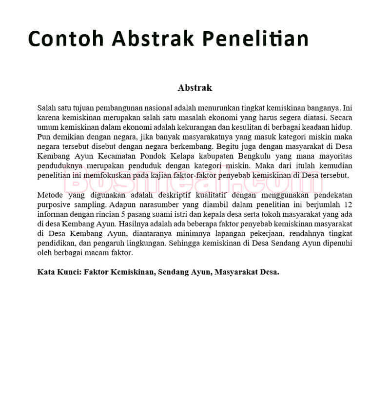 8 Contoh Abstrak Skripsi Karya Ilmiah Jurnal Penelitian And Tesis