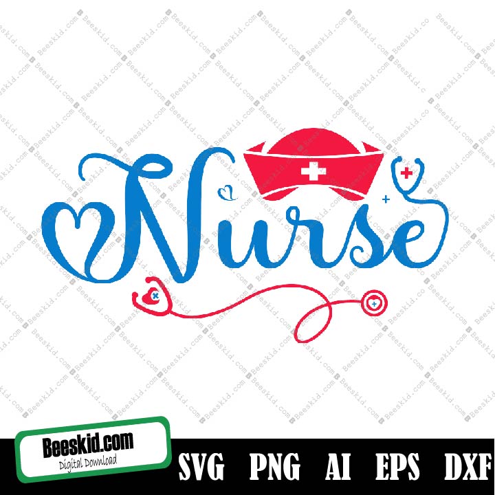 Nurse Svg File Stethoscope Svg Nurse Word Svg Cut File For Cricut